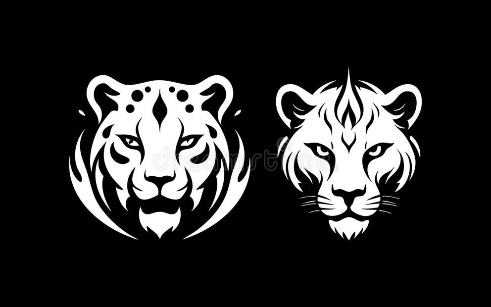 Leopard Logo Black and White Stock Vector - Illustration of black ...