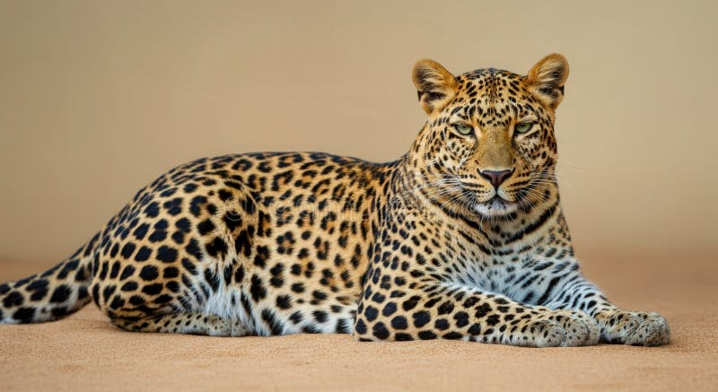 Majestic Leopard Resting Against a Neutral Background for Wildlife ...