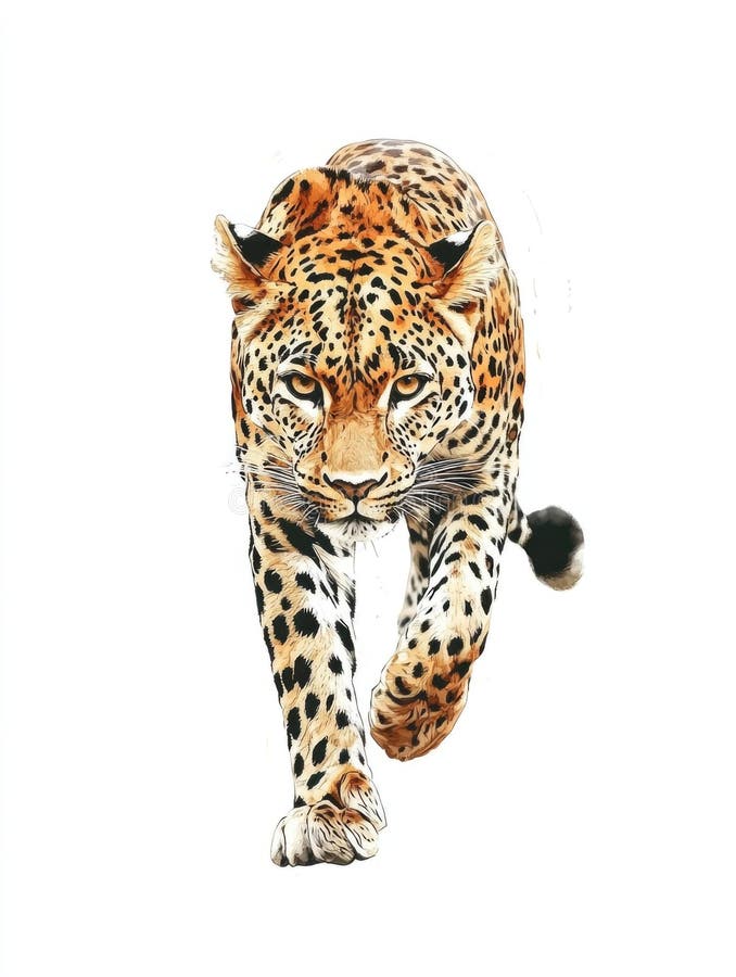 Leopard in motion stock photo. Image of striking, leopard - 387841144
