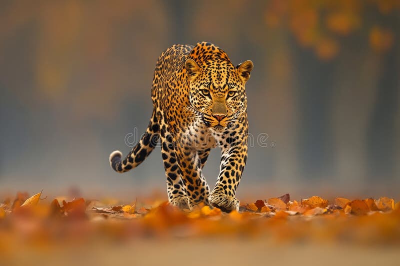 Leopard Moving Stealthily Towards Prey in the Western Province of India ...