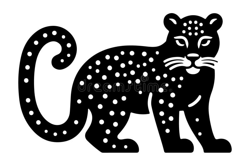 Leopard Outline Silhouette in Black Vector Art Stock Vector ...