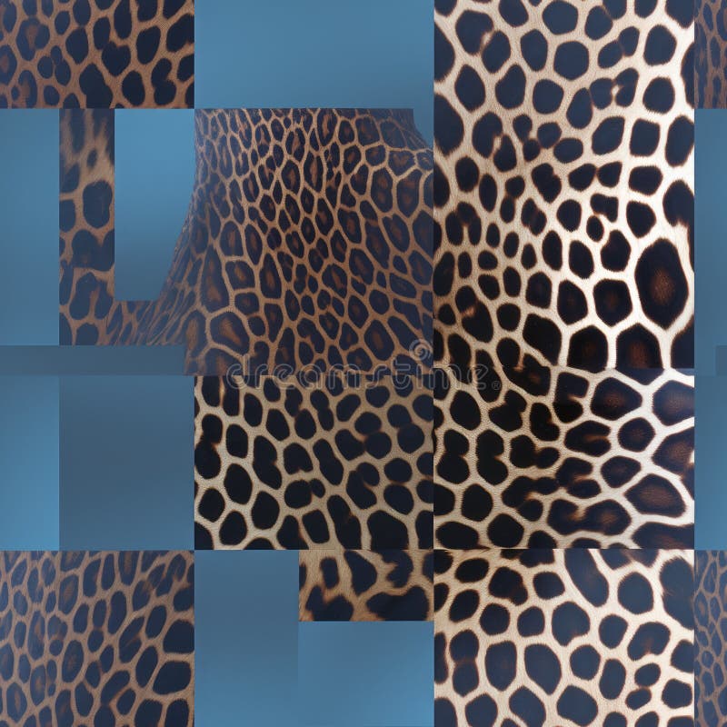 Leopard Patchwork Seamless Pattern. Abstract Wild Animal Cheetah Fur ...