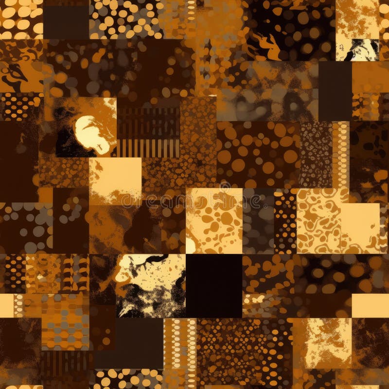 Leopard Patchwork Seamless Pattern. Abstract Wild Animal Cheetah Fur ...
