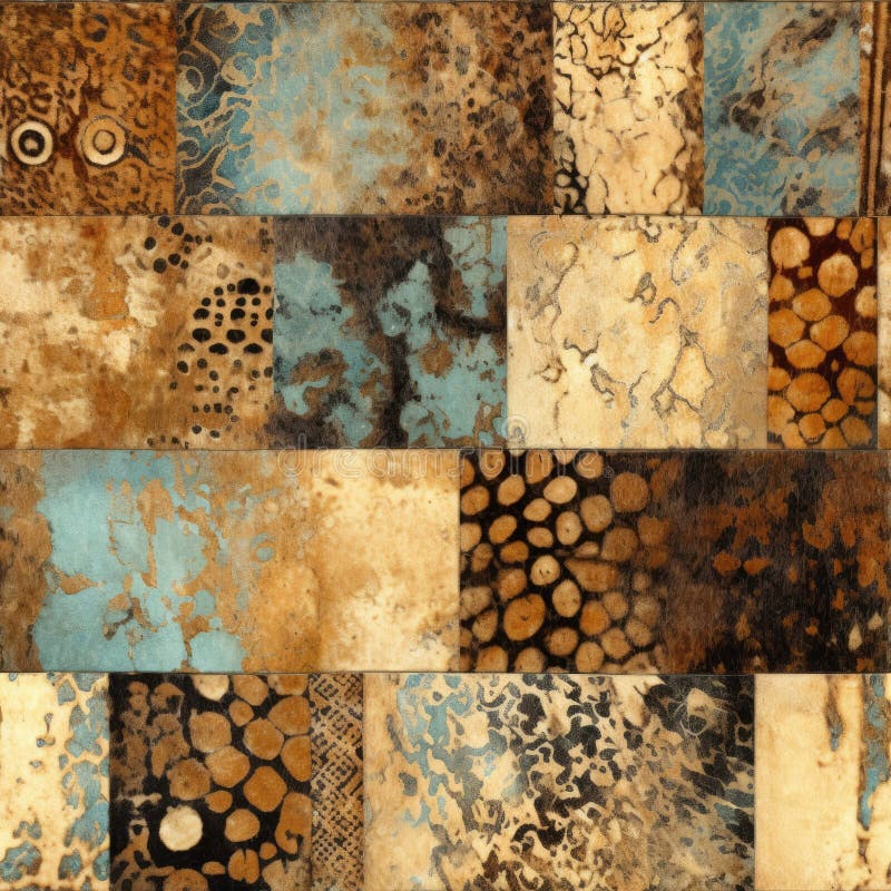 Leopard Patchwork Seamless Pattern. Abstract Wild Animal Cheetah Fur ...