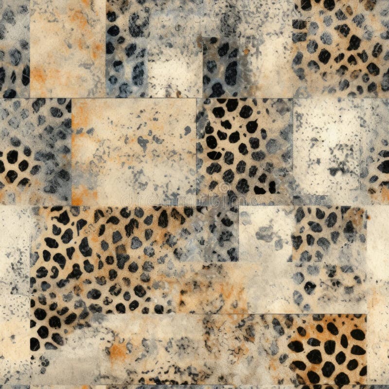 Leopard Patchwork Seamless Pattern. Abstract Wild Animal Cheetah Fur ...