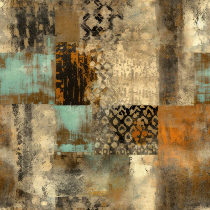 Leopard Patchwork Seamless Pattern. Abstract Wild Animal Cheetah Fur ...