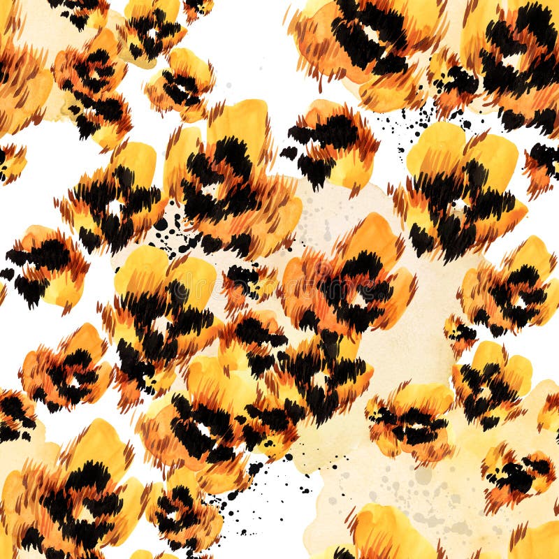 Leopard Skin Seamless Pattern. Wild Cat Fur Background Stock ...