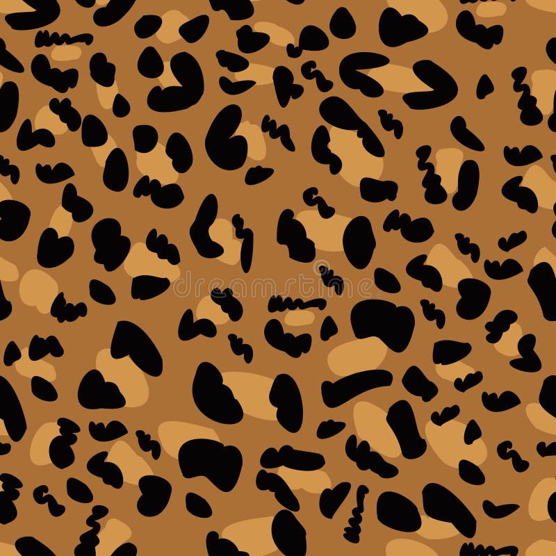 Leopard Pattern Design. Brown Seamless Texture Stock Illustration ...