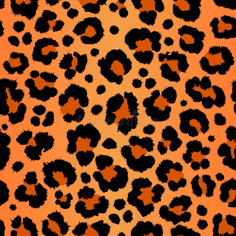 Print Leopard Pattern Texture Repeating Seamless Orange Black Stock ...