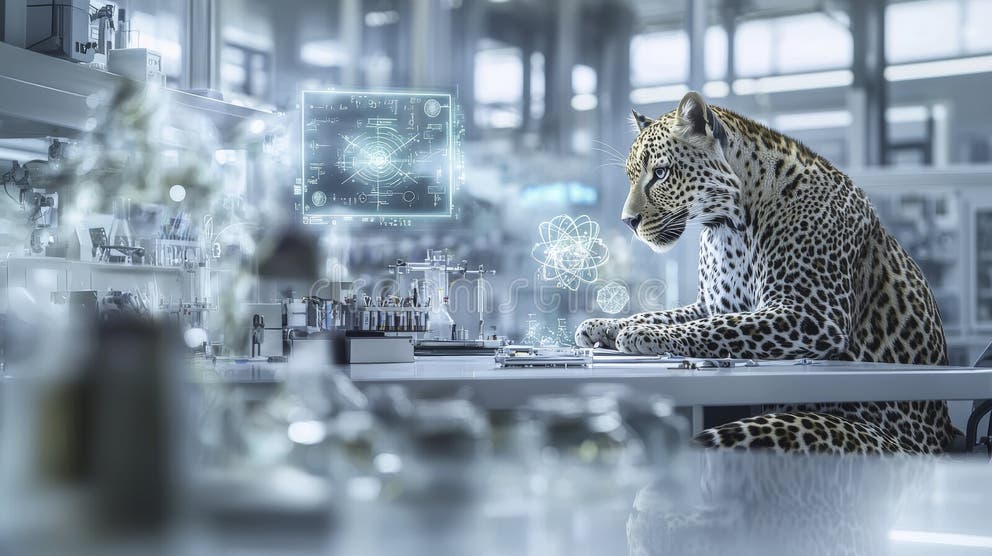 A Leopard Physicist Solving Quantum Challenges in a High-tech Lab ...