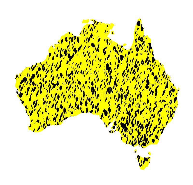 Leopard Print Australia Map, Full Color, Patterned, Isolated. Stock ...