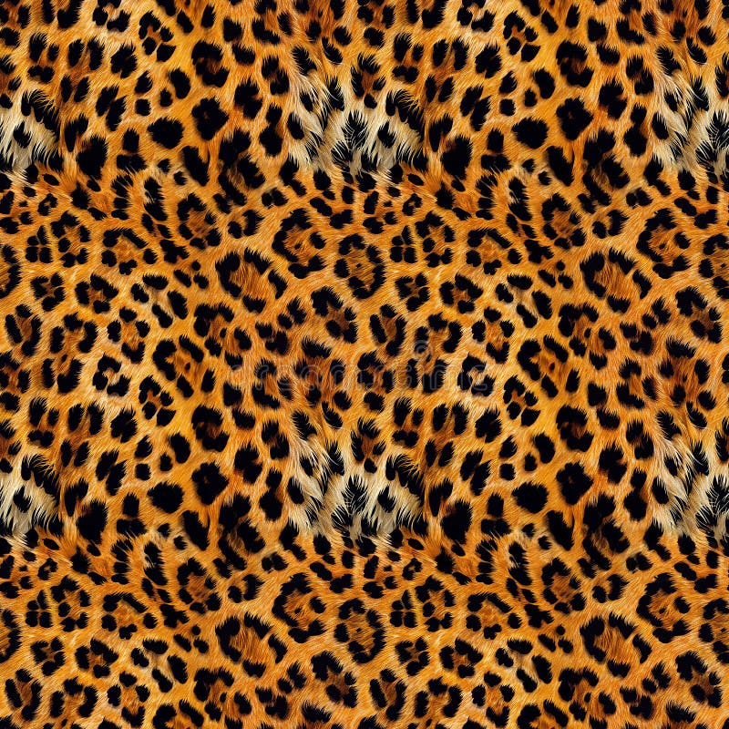Leopard Print Seamless Pattern with Black Spots Stock Illustration ...