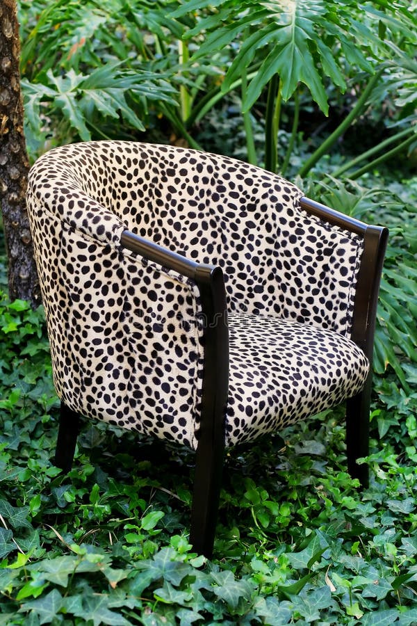 Leopard Print Chair stock image. Image of chair, plants - 4263165