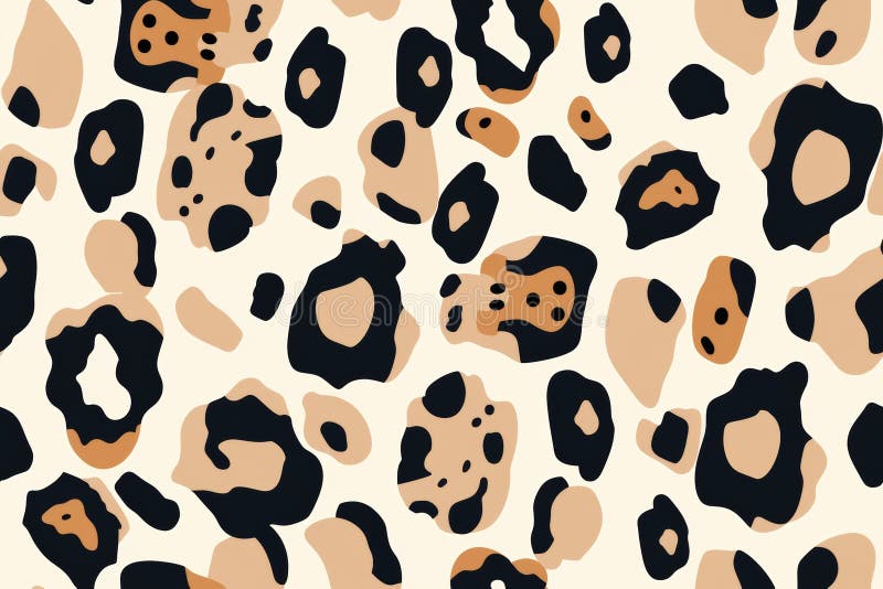 Leopard Print Pattern, Seamless Repeating Pattern, Flat Vector Illustration, Simple Design ...