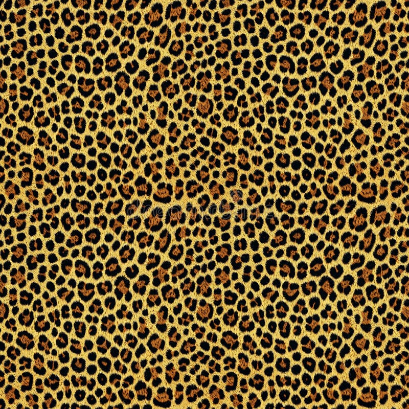 Leopard Print Seamless Pattern with Realistic Animal Fur Texture in ...