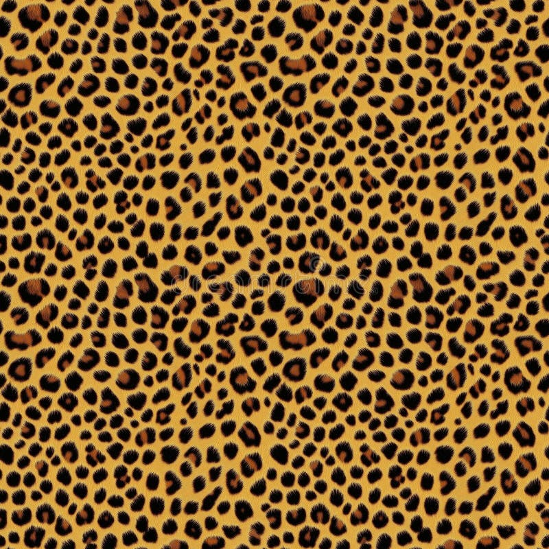Leopard Print Seamless Pattern with Realistic Animal Fur Texture in ...