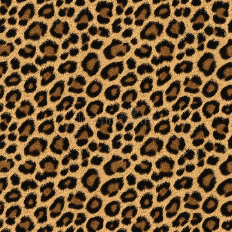 Leopard Print Seamless Pattern with Realistic Animal Fur Texture in ...