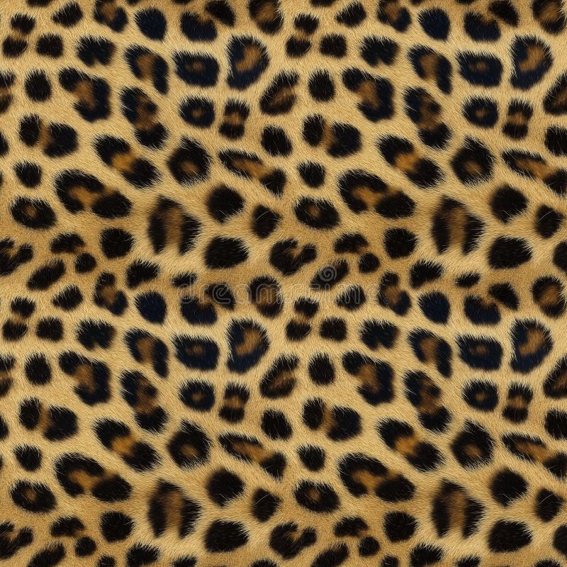 Leopard Print Seamless Pattern with Realistic Animal Fur Texture in ...