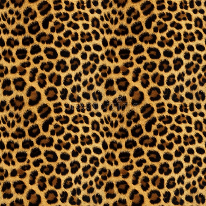 Leopard Print Seamless Pattern with Realistic Animal Fur Texture in ...