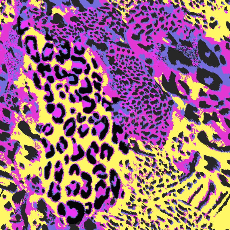 Leopard punk retro pattern stock illustration. Illustration of grey ...