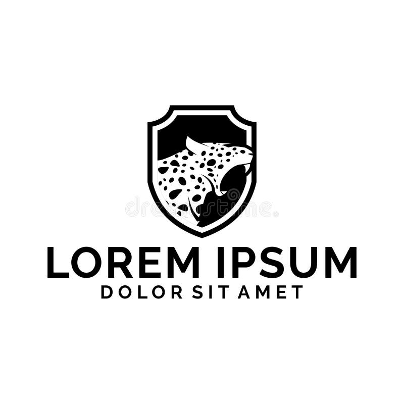 Leopard on the Shield Logo Template with Negative Space Stock ...