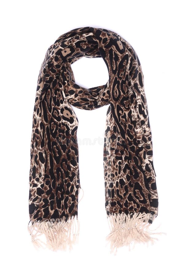 Leopard Scarf Isolated on White Stock Image - Image of classical ...