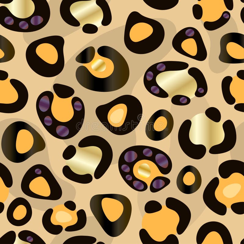 Leopard Seamless Pattern Design in Luxury Gold Color, Vector ...