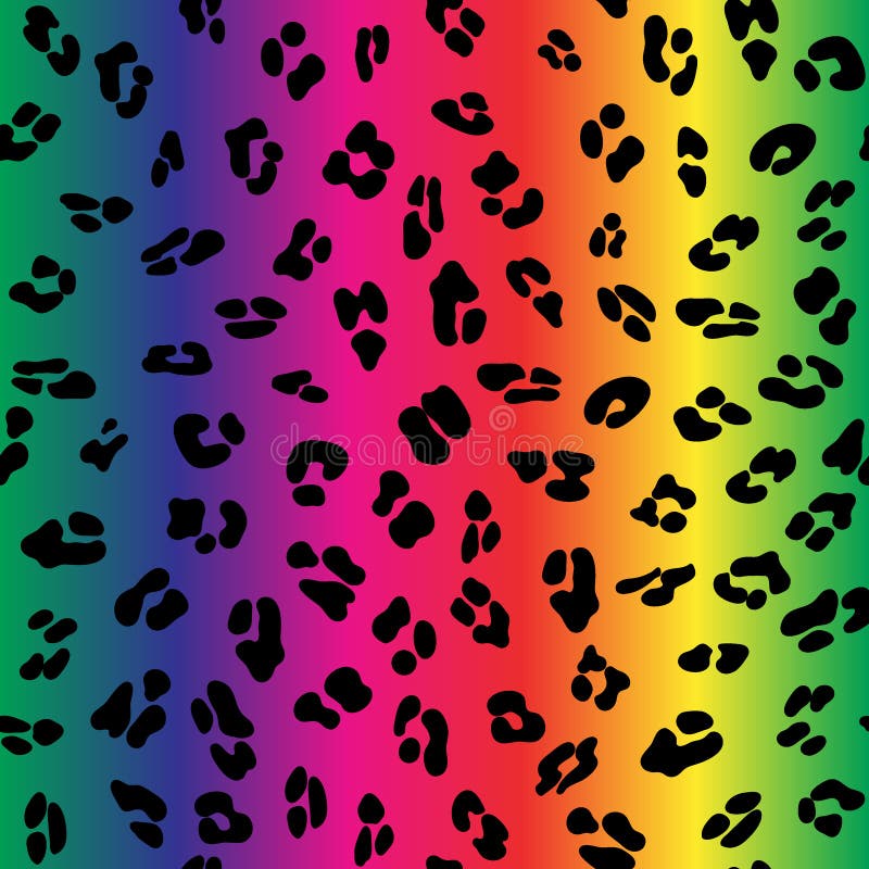 Leopard Seamless Rainbow Pattern. Leopard Pattern Design in Rainbow Colors Stock Vector ...