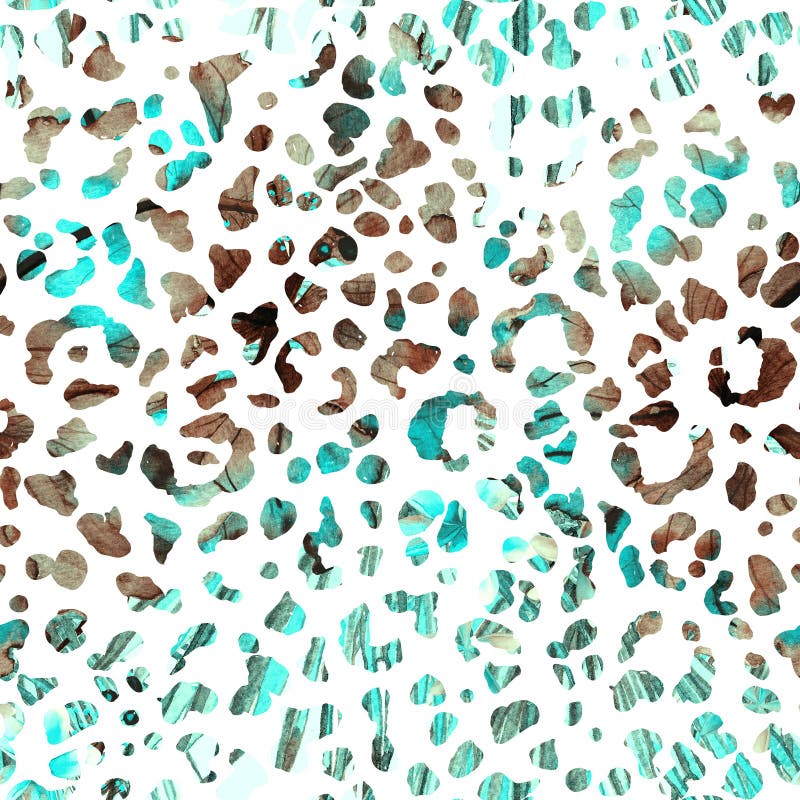 Leopard Seamless Watercolor Pattern. Stock Illustration - Illustration ...