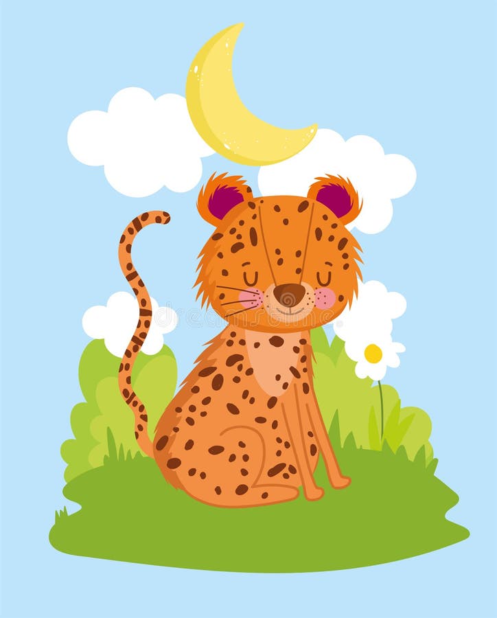 Leopard Sitting Smile Illustration Character Coloring Stock ...