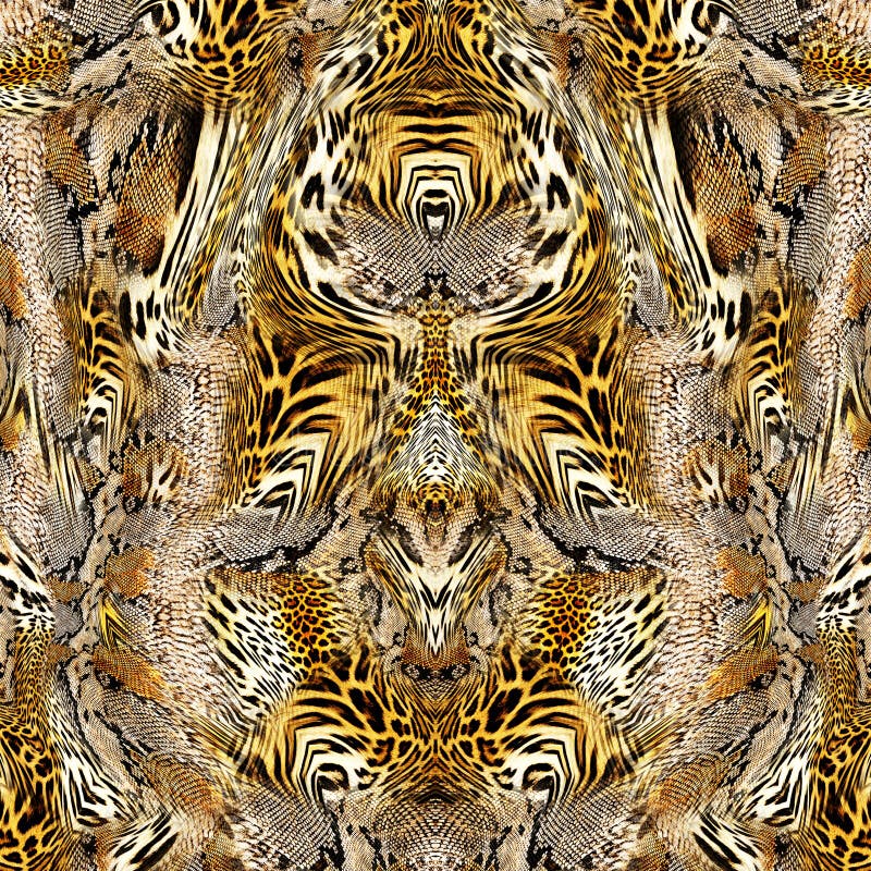 Leopard Skin Mix Snake Pattern Texture Stock Illustration ...