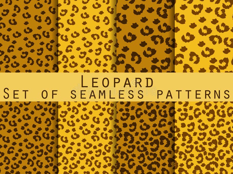 Leopard Skin Seamless Pattern. Set Leopard Print. Vector. Stock Vector ...