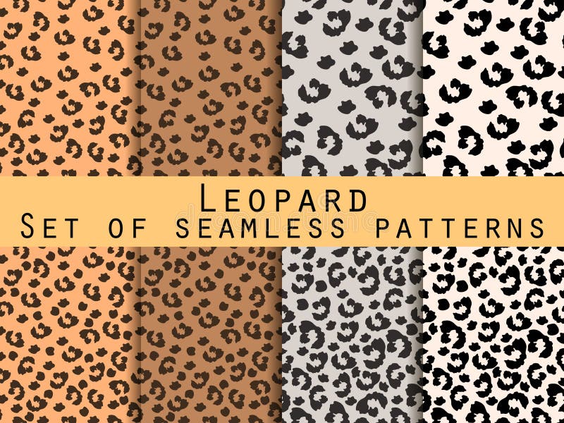 Leopard Skin Seamless Pattern. Set Leopard Print. Vector. Stock Vector ...