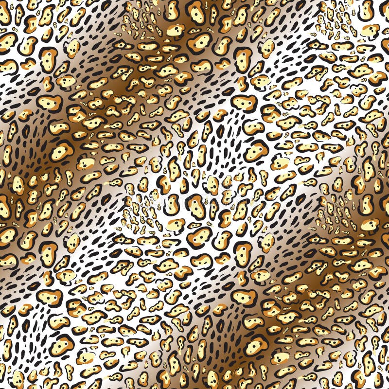 Leopard Skin Seamless Pattern on White Background Stock Vector ...