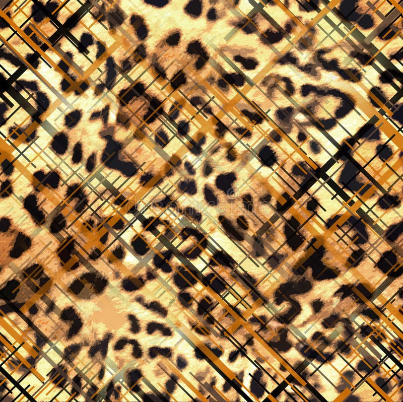 Leopard Skin Texture Seamless Pattern Colored Stock Illustration ...