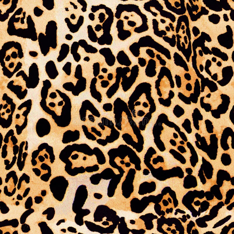Leopard Skin Texture Seamless Pattern Stock Illustration - Illustration ...