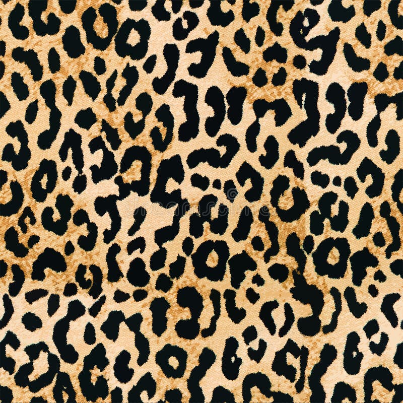 Leopard Skin Texture Seamless Pattern Stock Illustration - Illustration ...