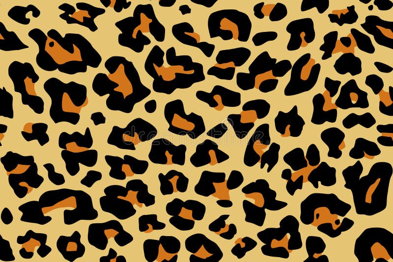 Leopard Spotted Fur Texture. Vector Repeating Seamless Orange Black ...
