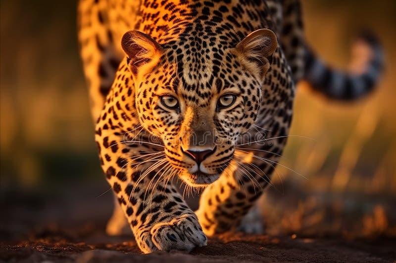 Leopard Stealthily Emerging from Shadows, Camouflaged in African ...