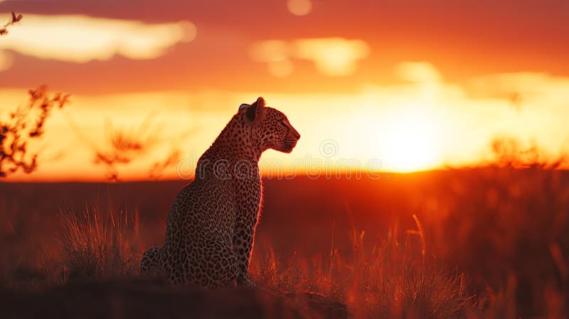 A Leopard in a Sunset Backdrop for World Wildlife Day. Picture Stock ...