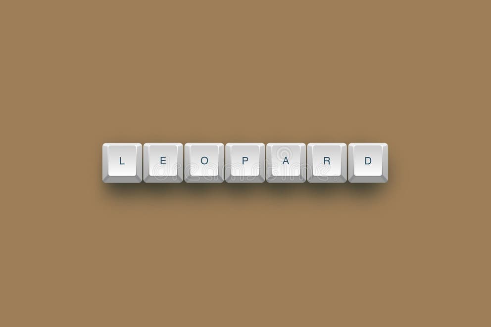 Leopard Text on a 3d Keyboard Button with Shadow, 3d Illustration Stock ...