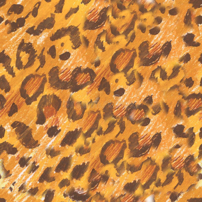 Leopard Texture Wax Crayons Seamless Pattern on White Isolated ...