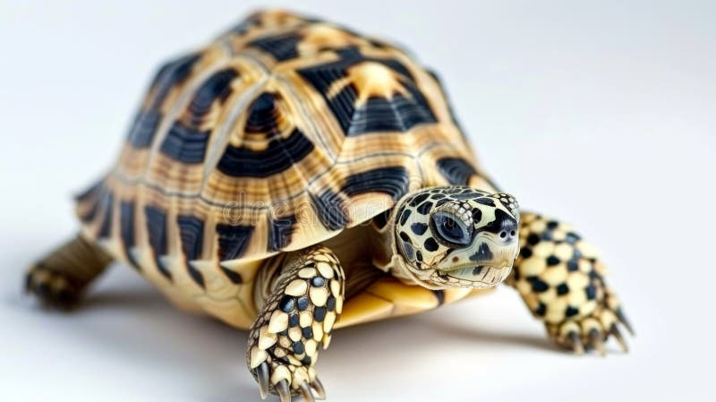 Leopard Tortoise is Prominently Displayed with Its Beautiful Spotted ...