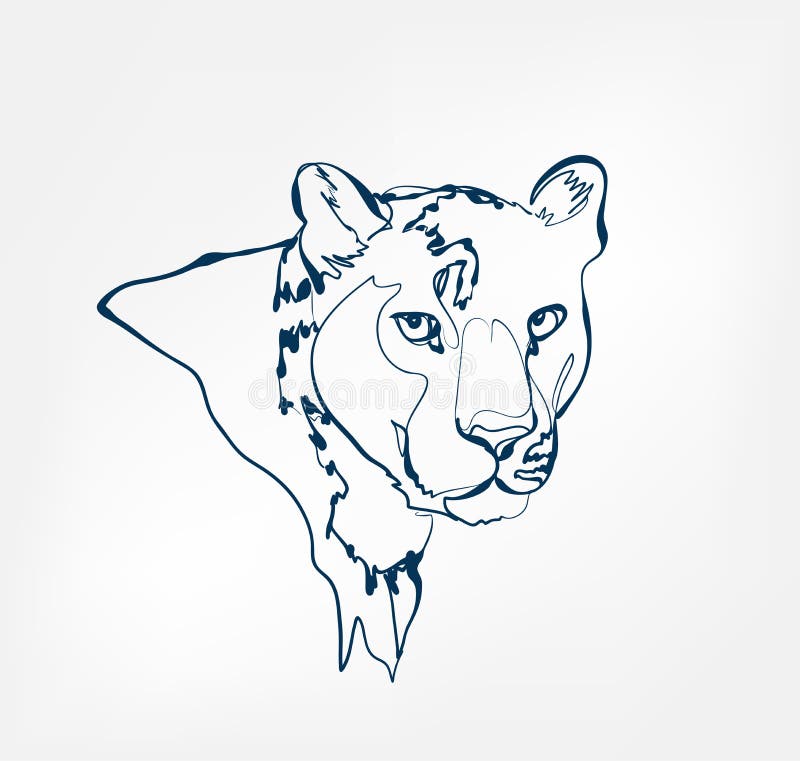 One Line Drawing Leopard Stock Illustrations – 122 One Line Drawing ...