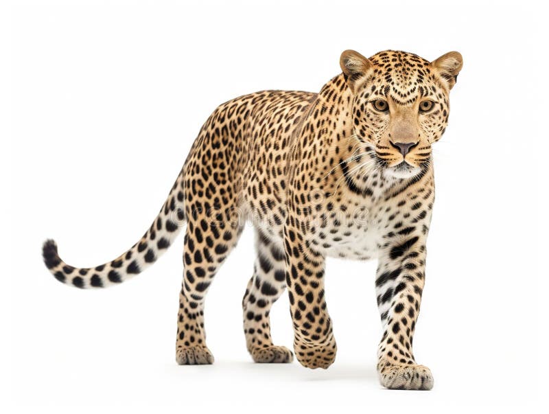 Leopard Walking Vector Illustration. African Leopard Side View Isolated ...
