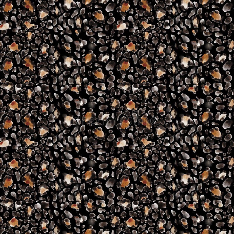 Leopard Watercolor Pattern Design, Animal Print Seamless Texture Stock ...