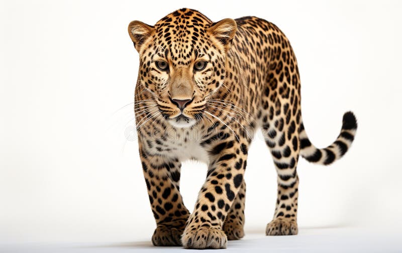 Leopard on a White Background -Generative Ai Stock Illustration ...