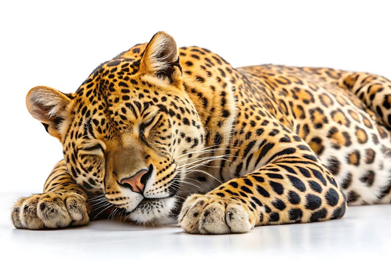 Leopard white background stock illustration. Illustration of dangerous ...