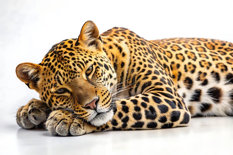Leopard white background stock photo. Image of horizontal - 333678454