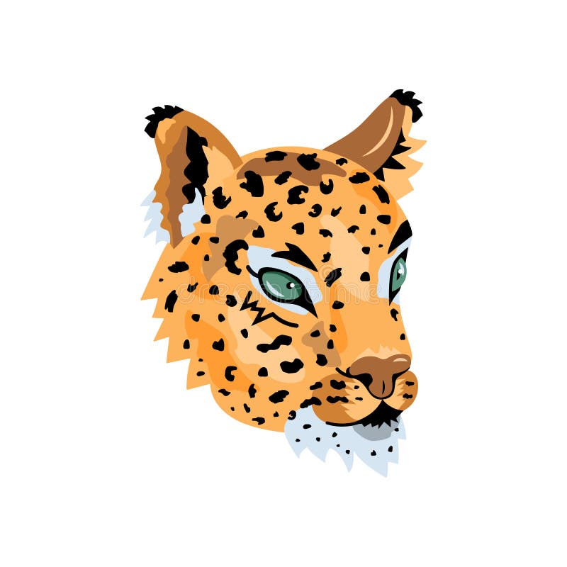 Leopard, Wild Cat Face Vector Illustration Stock Vector - Illustration ...